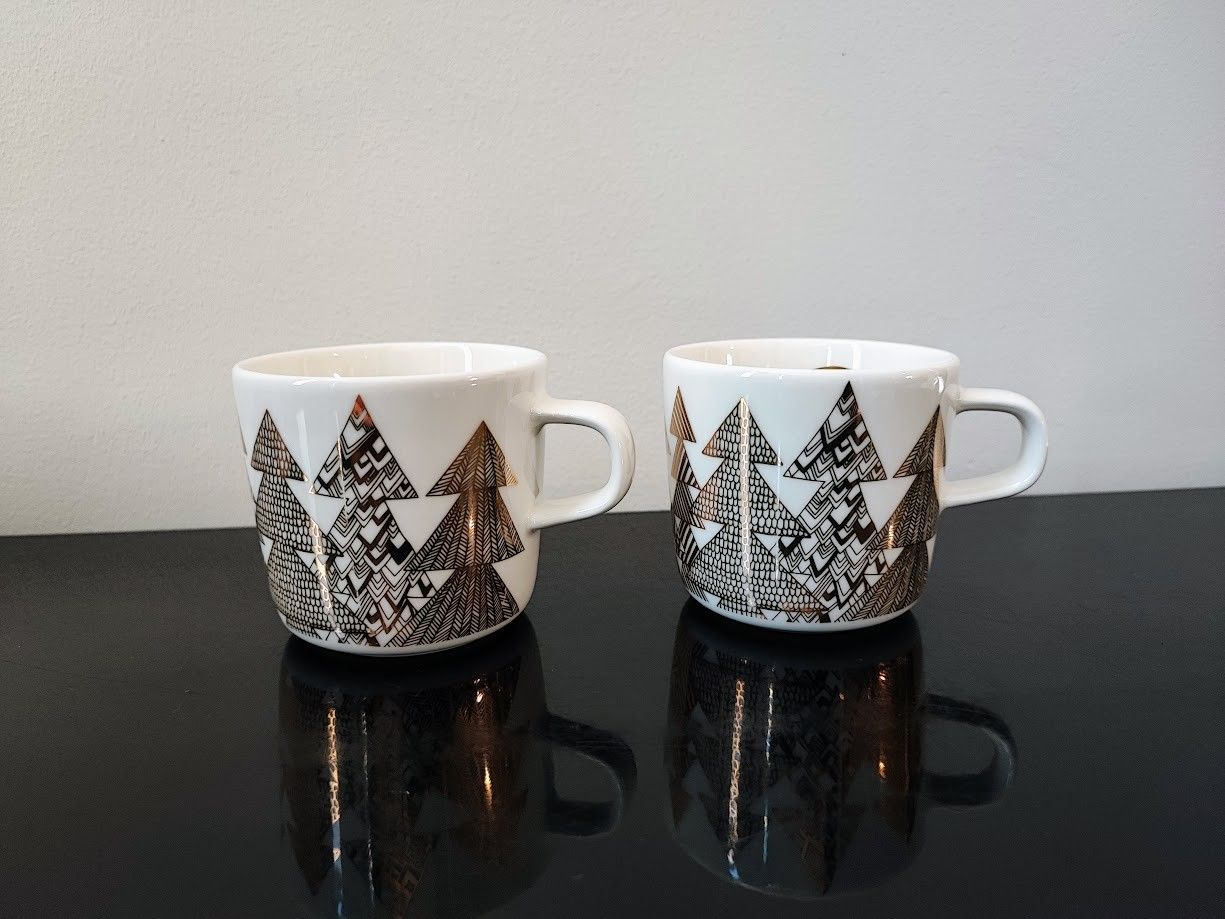 Oiva - Kuusikossa coffee cup 2 dl, white - gold | Franckly