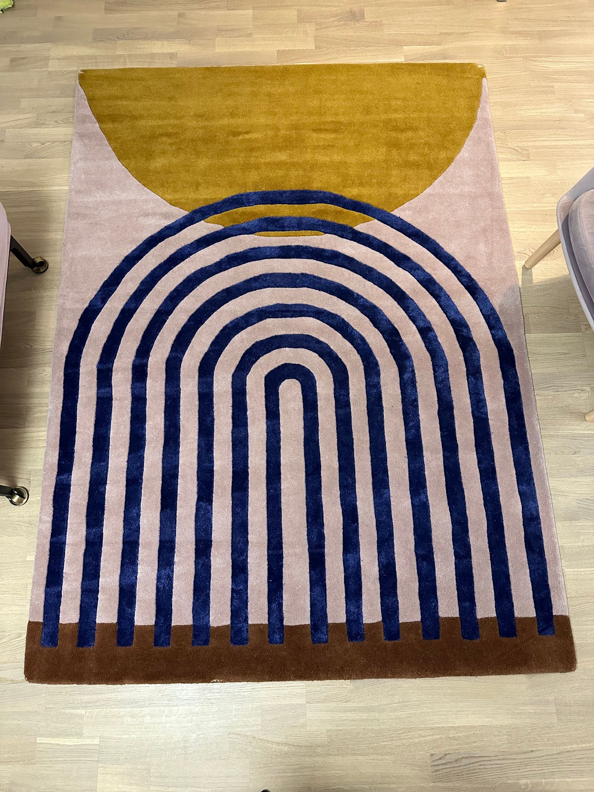 Atrium matto, pinkki-kulta, 140 x 200 cm | Franckly