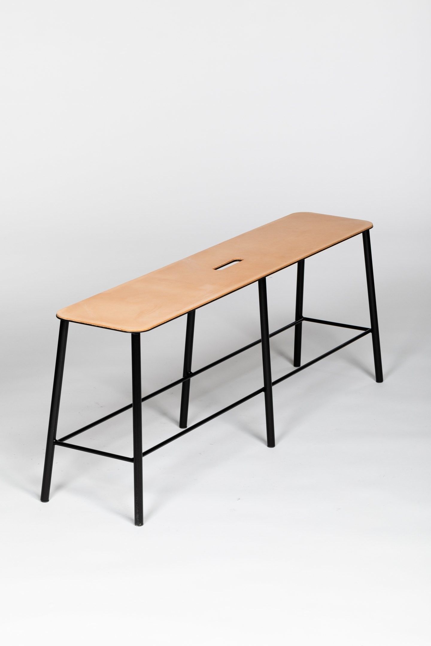Adam bench 120 cm, black leather | Franckly