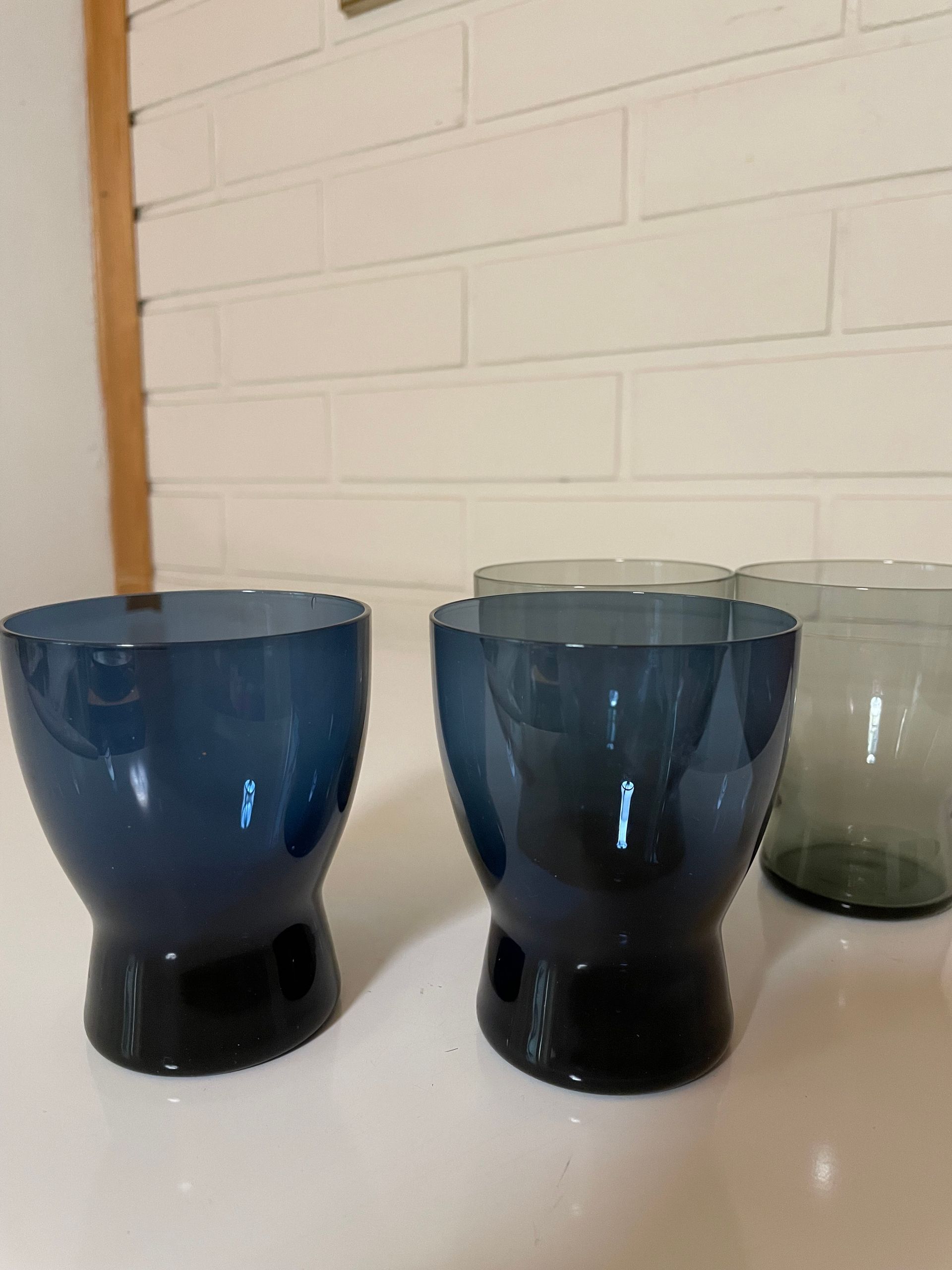 1701 glass, dark blue and grey | Franckly