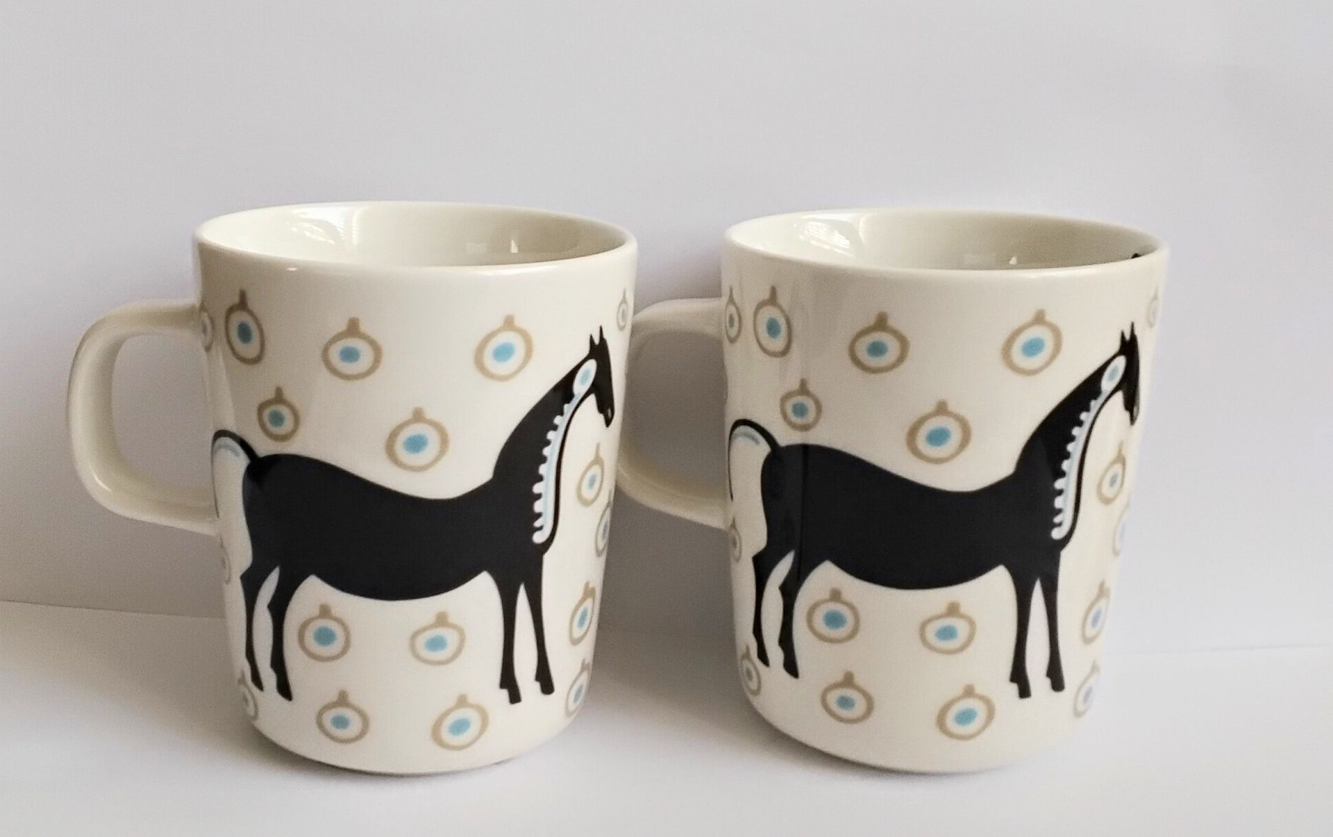 Oiva - Musta Tamma mug, 2,5 dl, white - blue - beige | Franckly