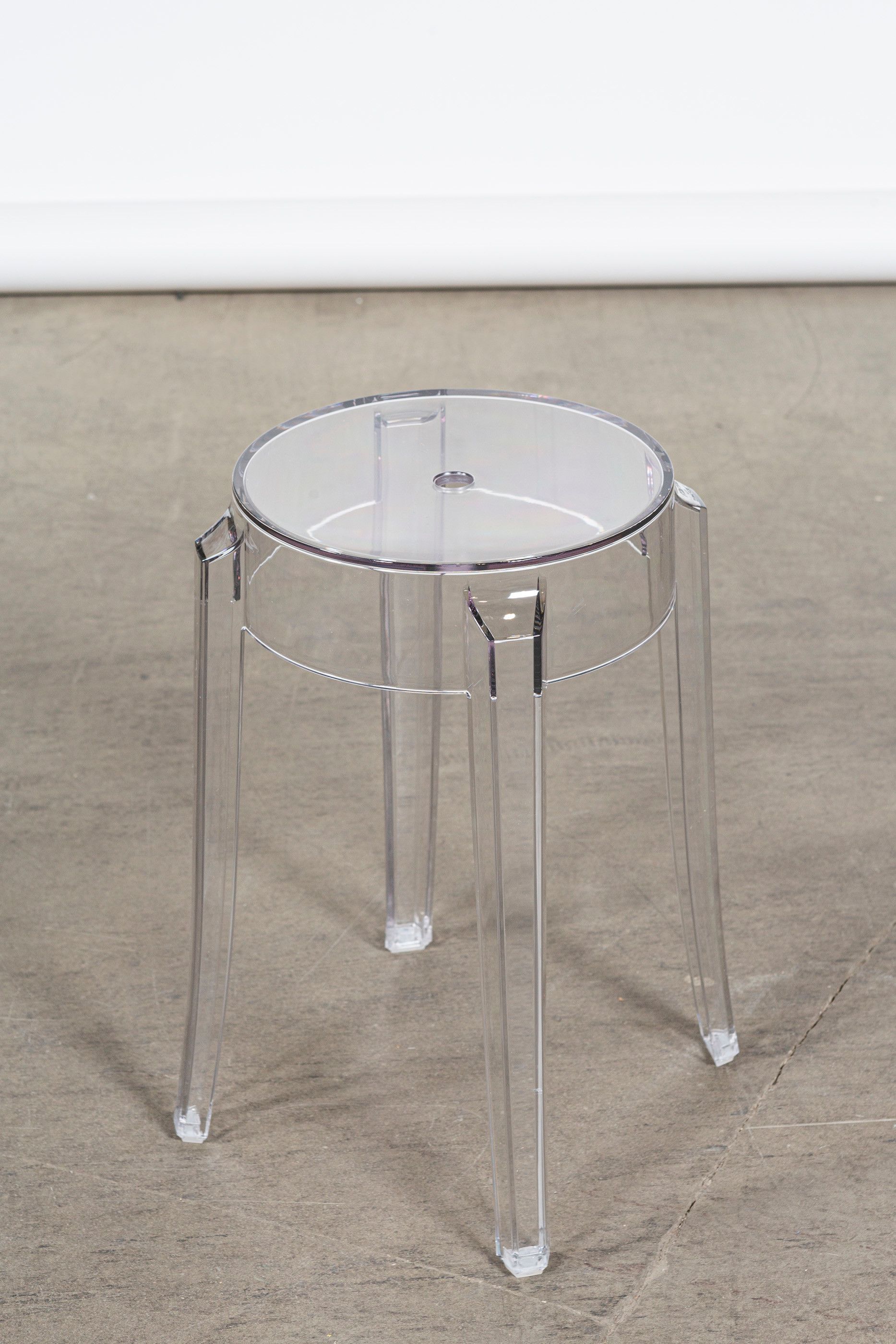Charles Ghost stool, 46 cm, clear | Franckly