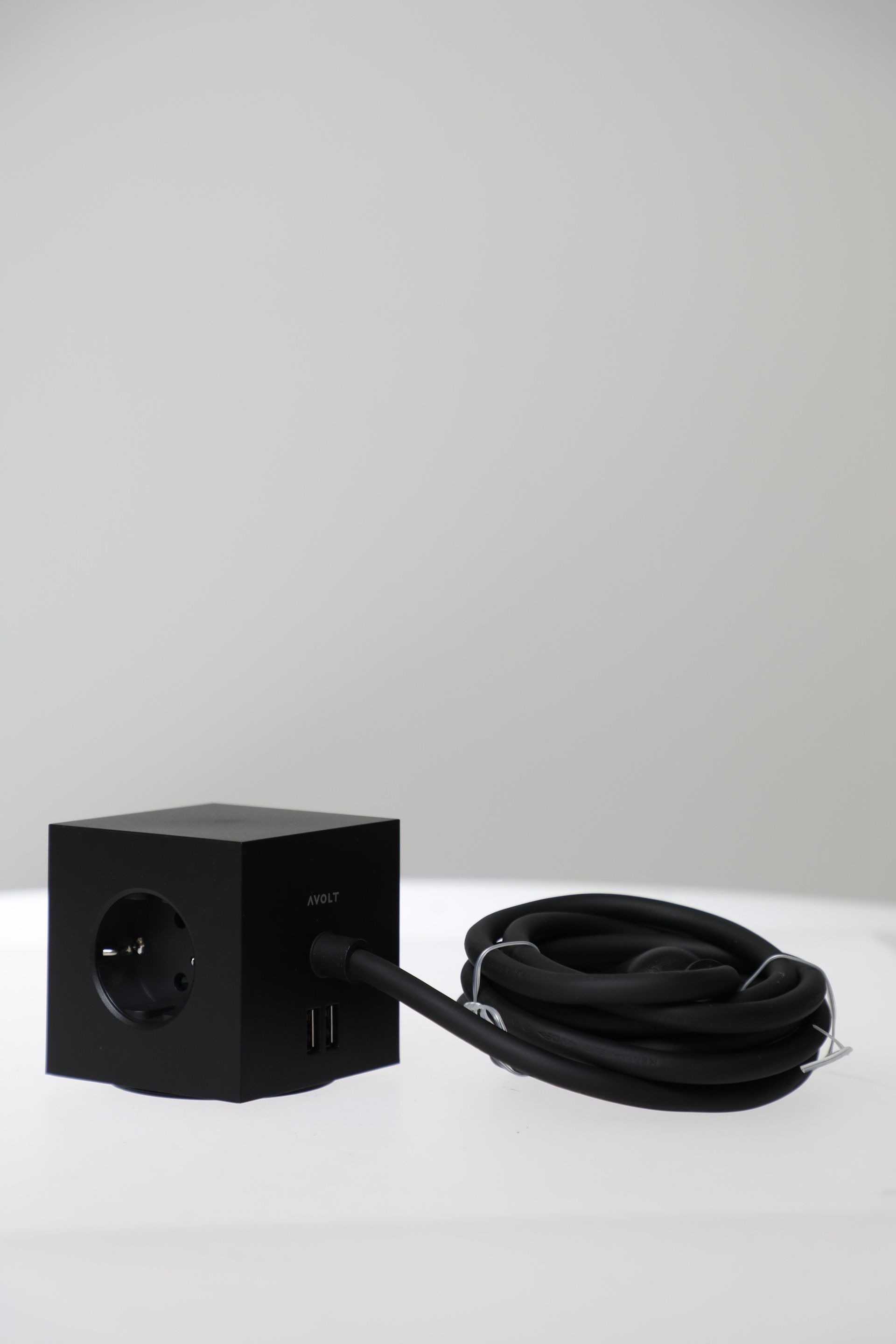 Square 1 USB-A extension cord, Stockholm black, 3 meteres | Franckly