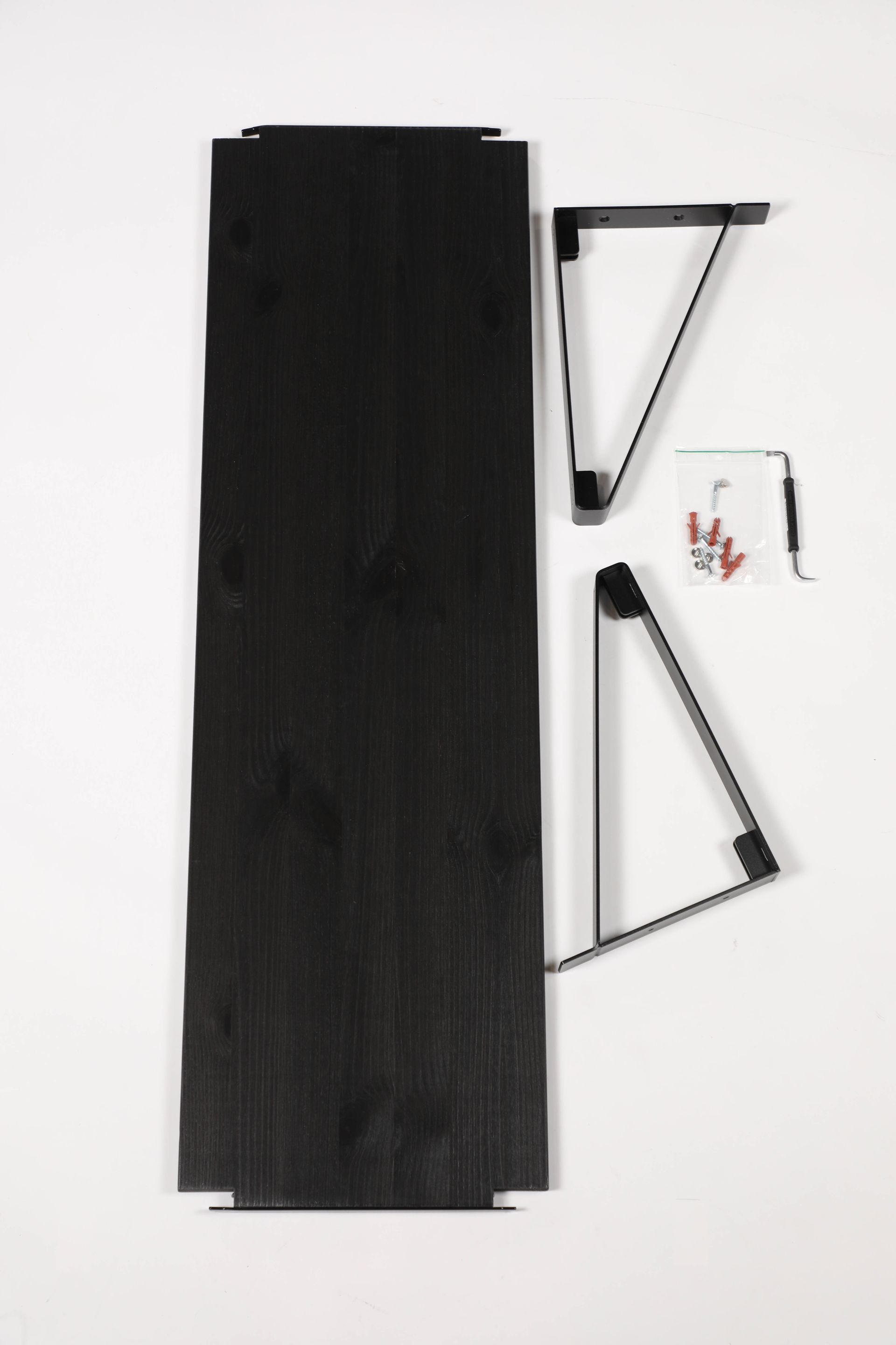 Classic wall shelf, 100 x 30 cm, black | Franckly