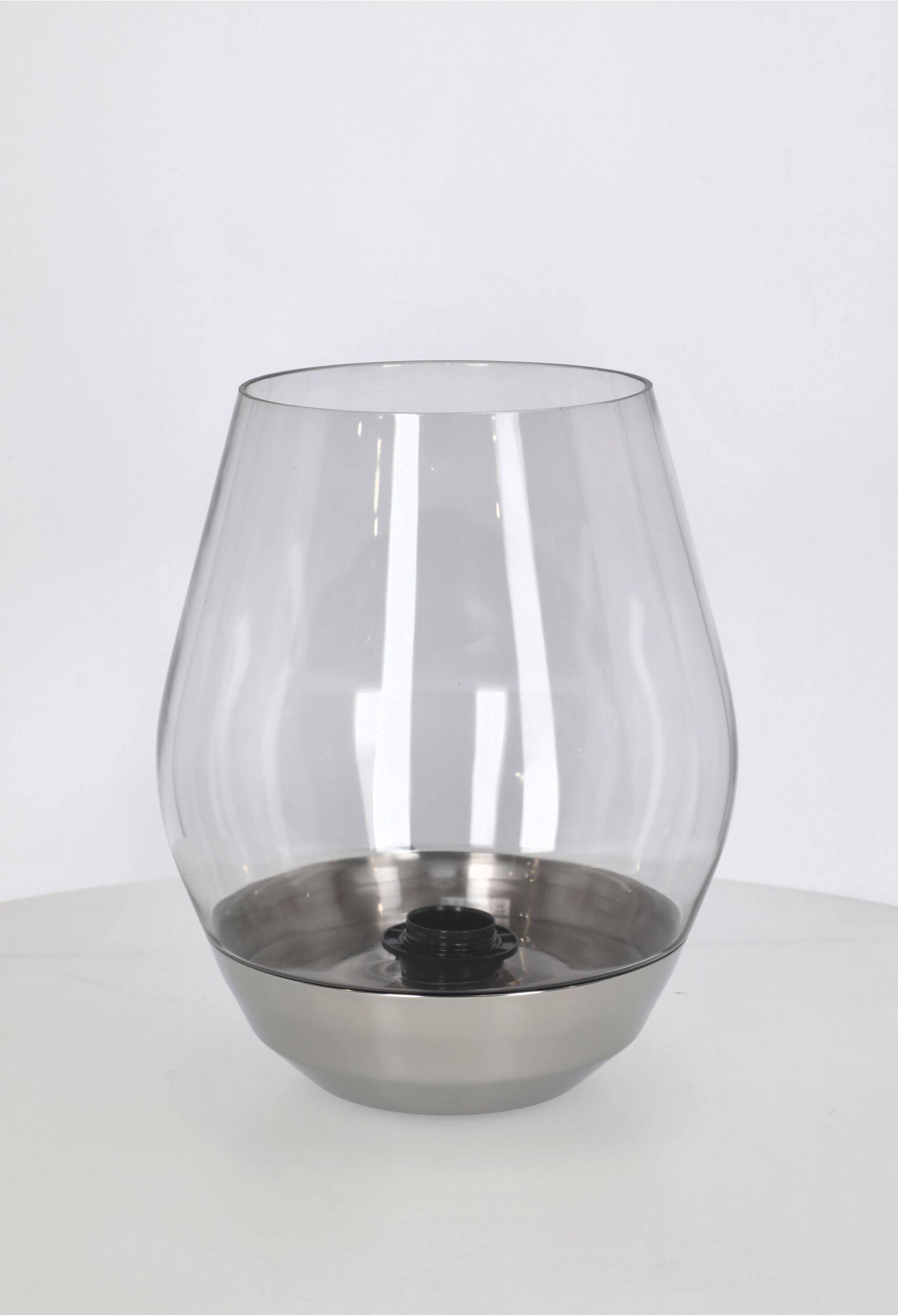 Bowl table lamp, steel - light smoked glass | Franckly