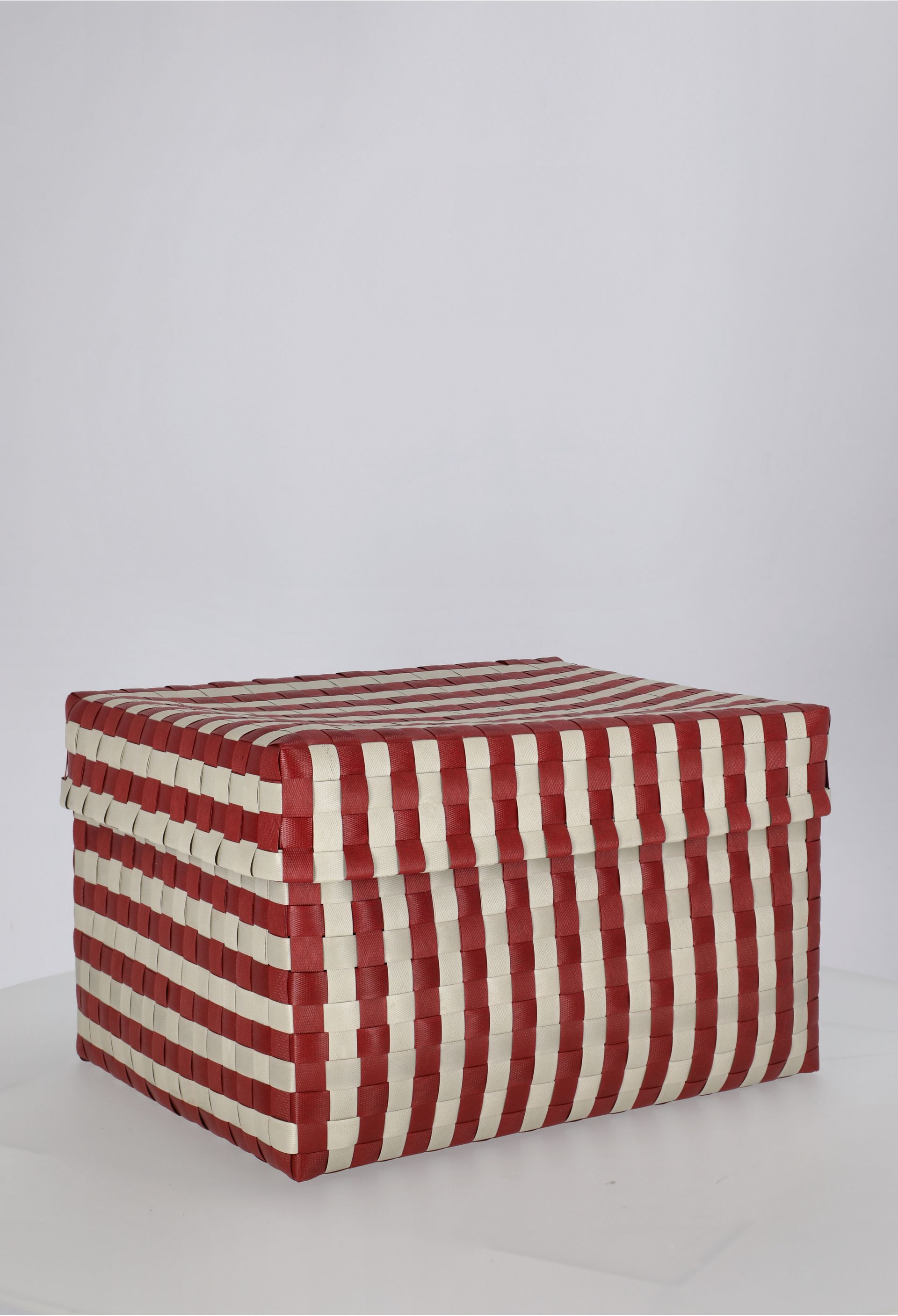 Maxim Stripe box, L, red - sand | Franckly