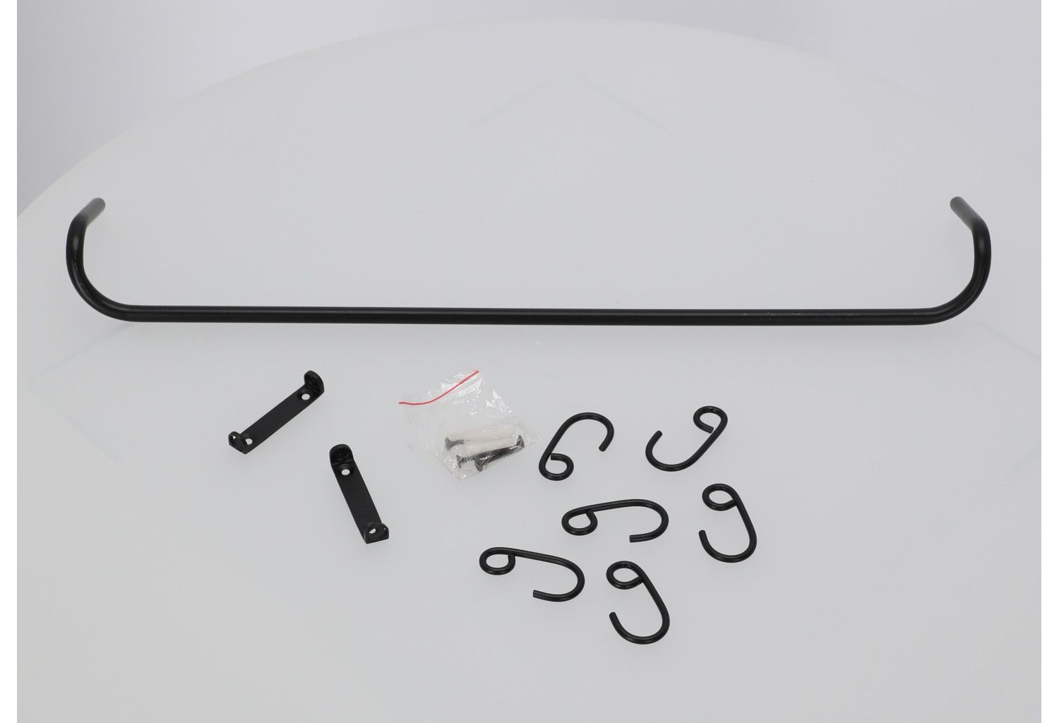 Kitchen rod with 6 hooks, black | Franckly