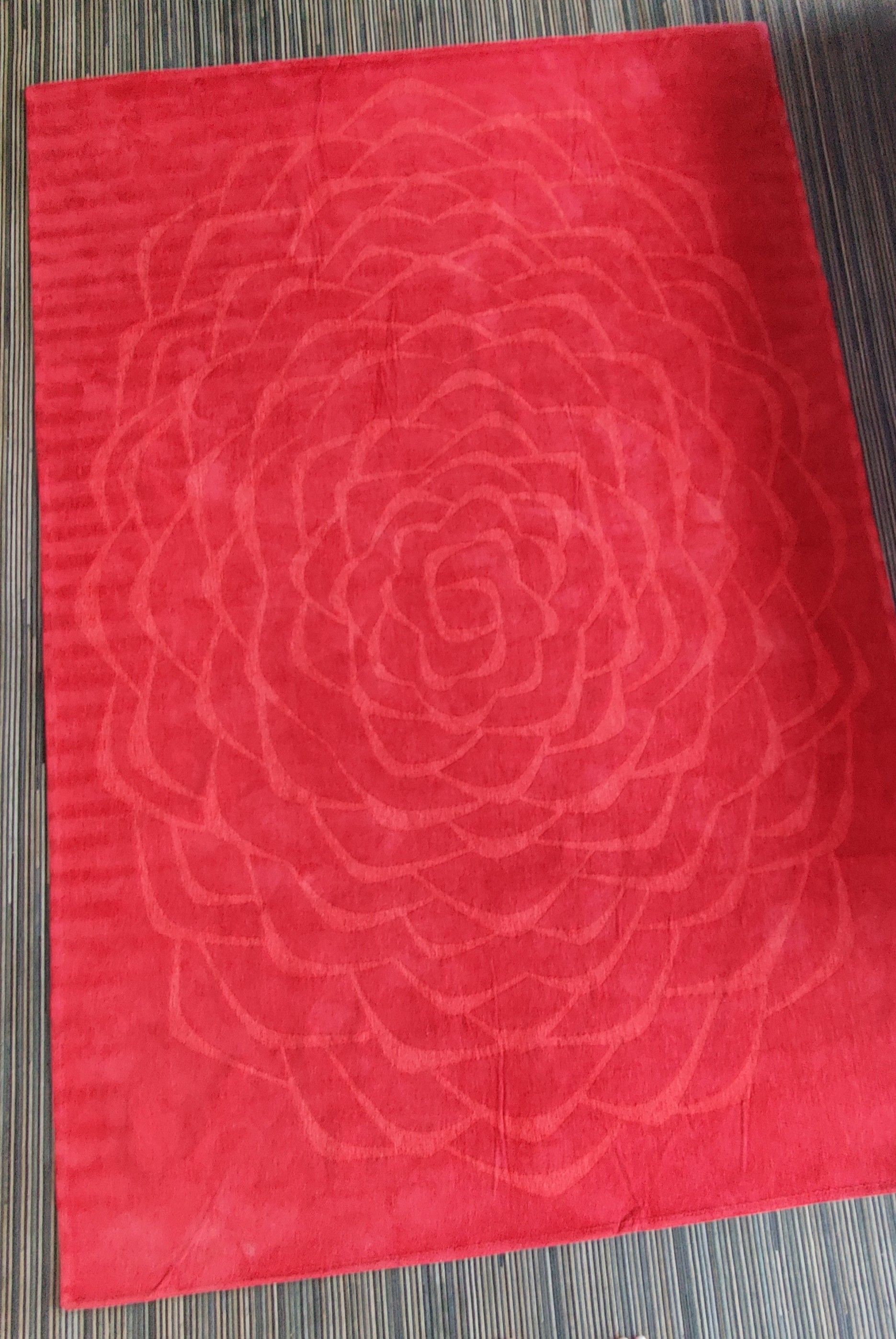 Cotton Chenille rug 160 x 230 cm, red | Franckly