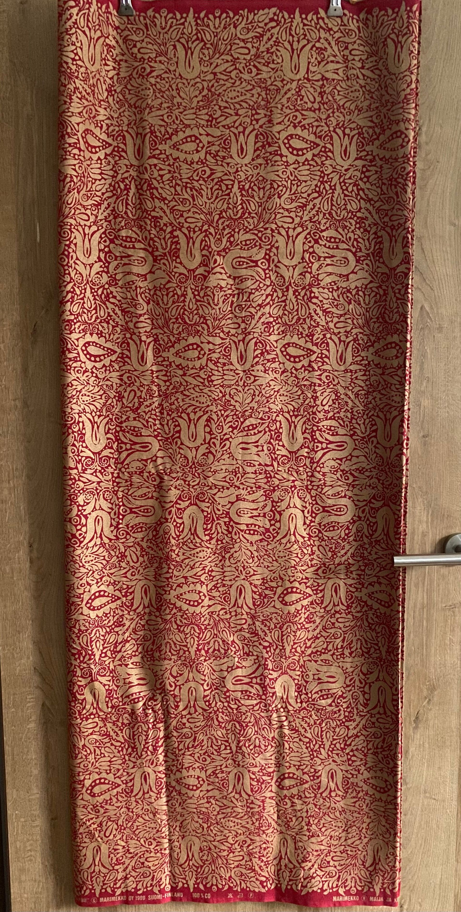 Luumupuu fabric, red - gold | Franckly